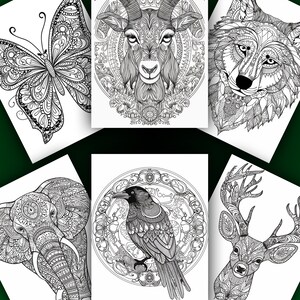Mandala Menagerie Adult Coloring Book: 200 Animal Mandalas Digital ...