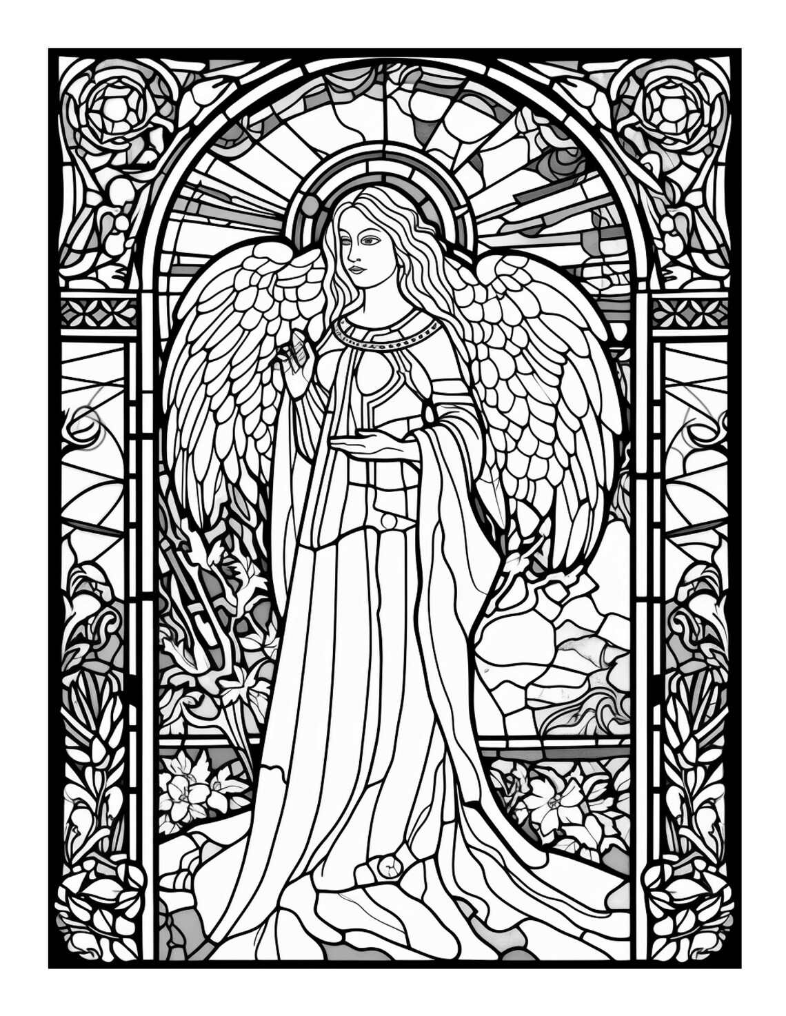 Radiant Visions: A Stained Glass Coloring Book With 200 Digital ...