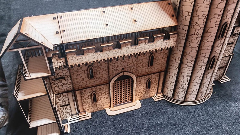 28mm Scale Castle Wall Modular Laser Cut Miniature for D&D, Tabletop ...