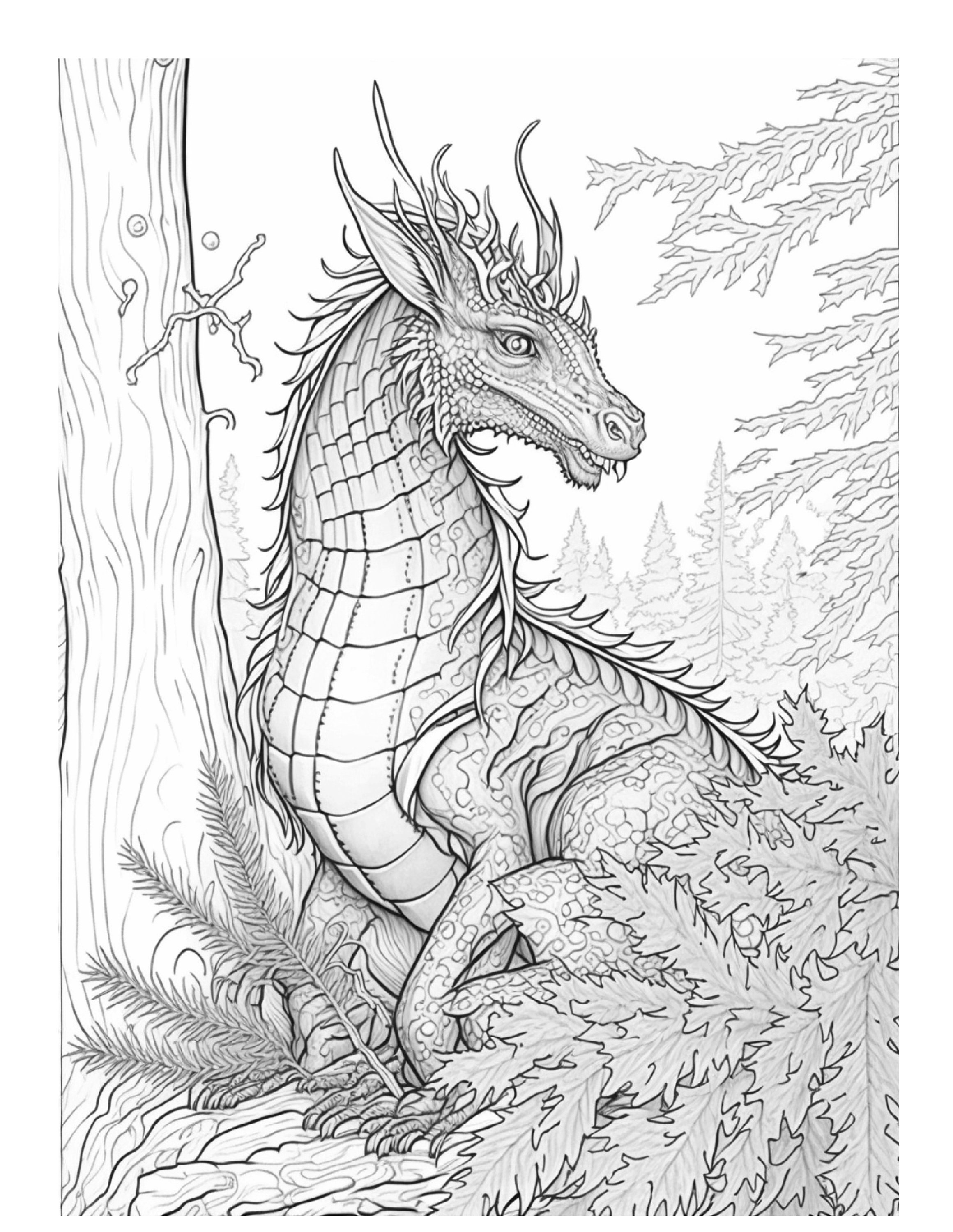 Dragon Coloring Book: 100 Fun and Exciting Fire-breathing Digital ...