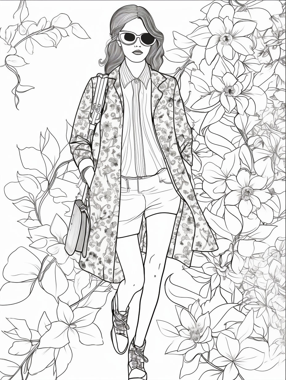 Fashion Frenzy: 200 Coloring Pages of Trendy Styles Book Digital ...