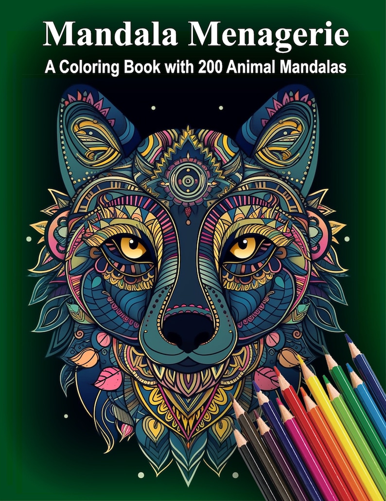 Mandala Menagerie Adult Coloring Book: 200 Animal Mandalas Digital ...