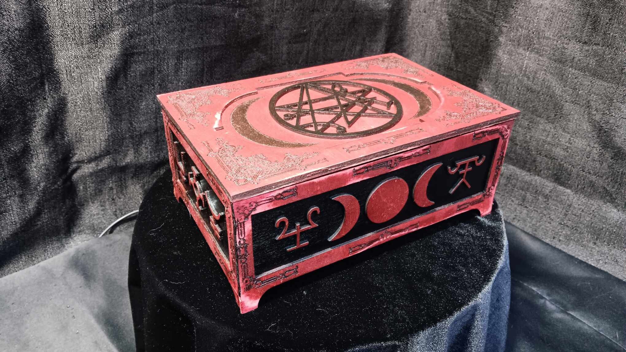 Necromancer Arcane Magic Puzzle Locked Stash Box Laser Cut Plans SVG ...