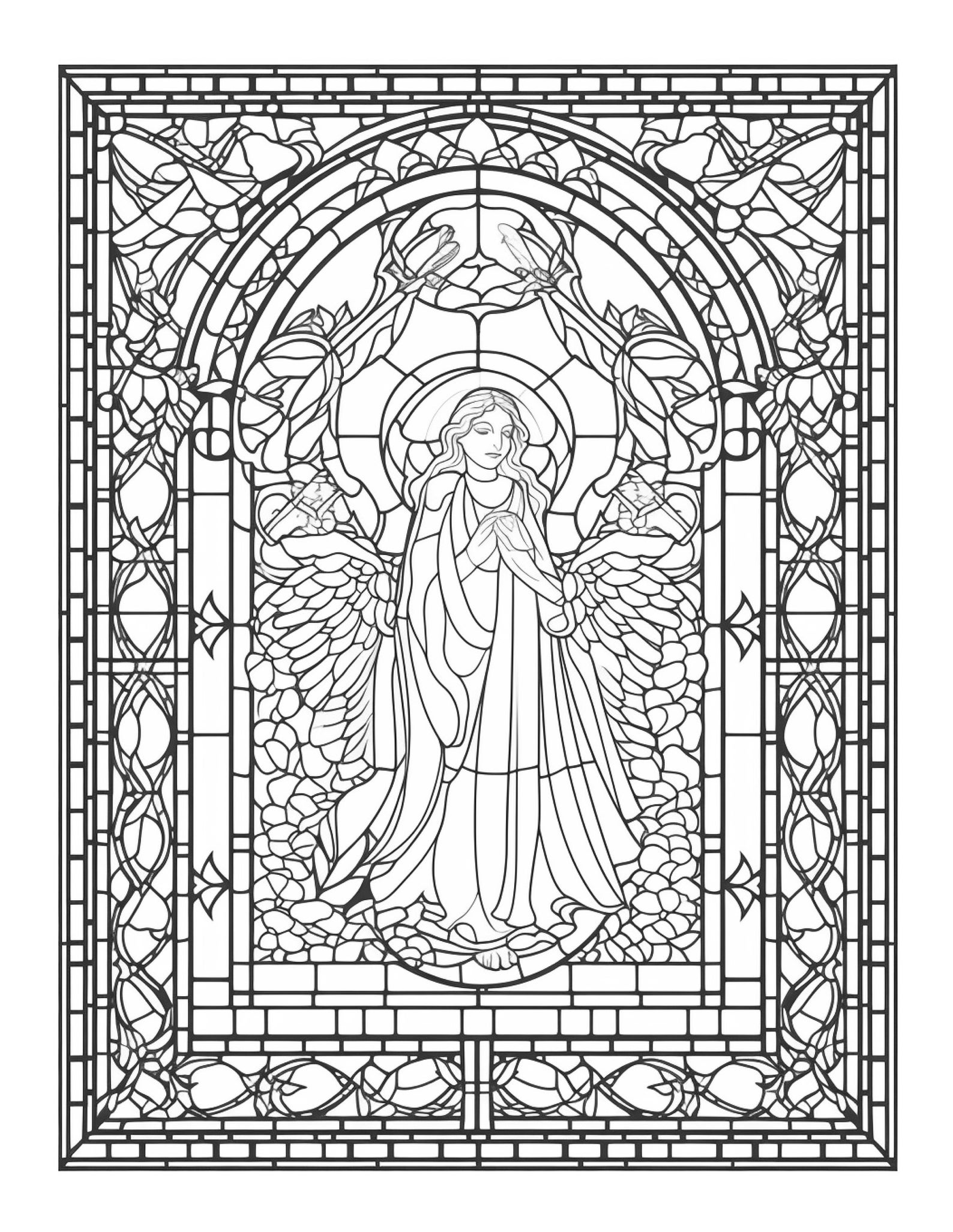 Radiant Visions: A Stained Glass Coloring Book With 200 Digital ...