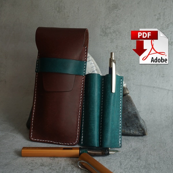 Pencil Case Pattern Leather - Etsy