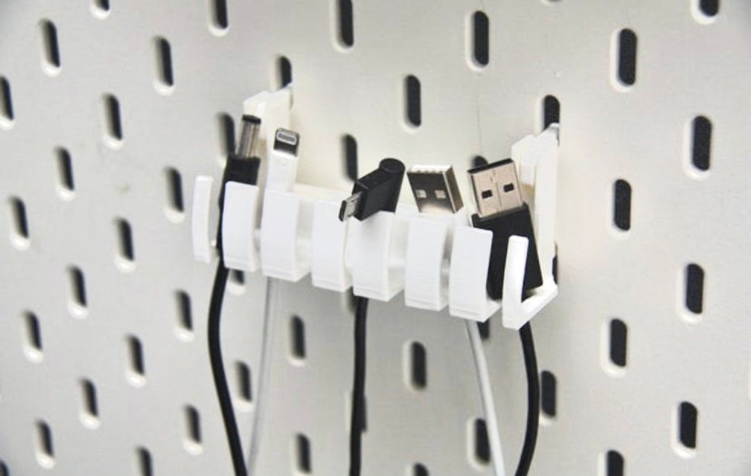 Ikea Skadis Cable Holder With Usb Drive Slots/ikea Skadis/pegboard - Etsy