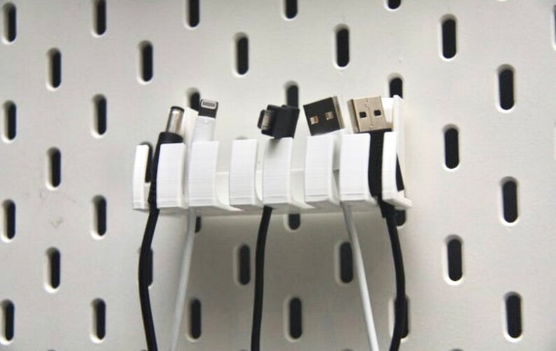 Ikea Skadis Cable Holder With Usb Drive Slots/ikea Skadis/pegboard ...