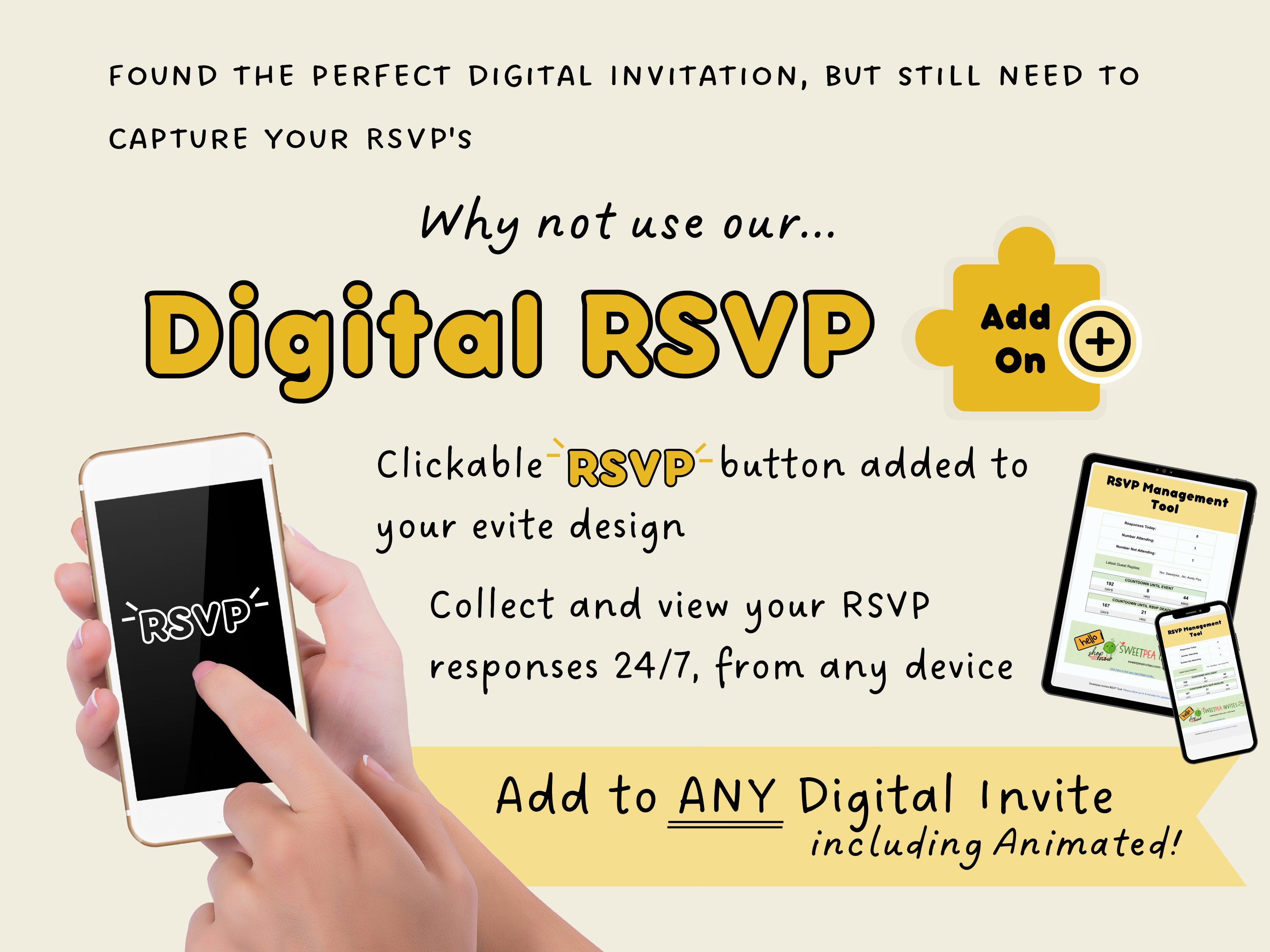 Digital RSVP Features Add to Any Evite Including Animated - Etsy