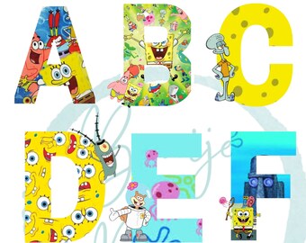 Spongebob alphabets - Etsy Nederland