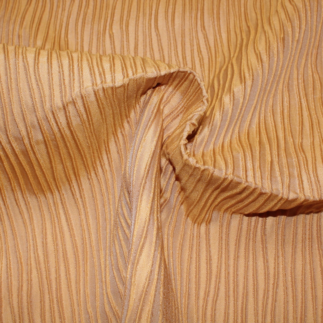 Gold Ribbed Texture Fabric: Monarque Easy Care Decor (280cm Width) - Etsy