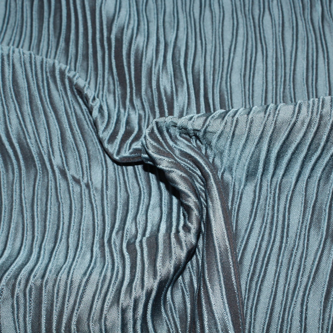 Agate Blue Ribbed Fabric: 280cm Wide, Textured Polyester - Etsy