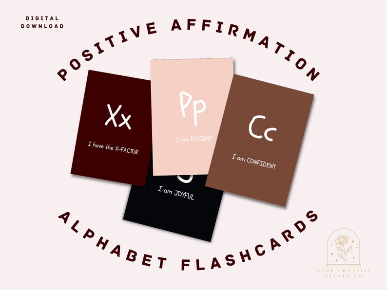Alphabet Flashcards Positive Affirmations Digital Download/printable - Etsy