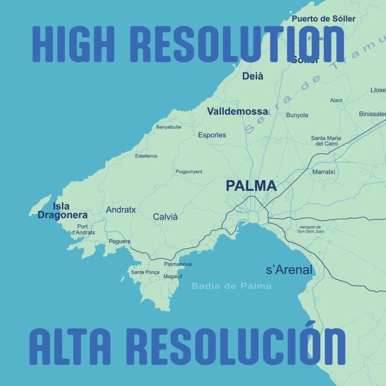 Printable Map of Mallorca + 5-day Guide | Digital Archive - Etsy