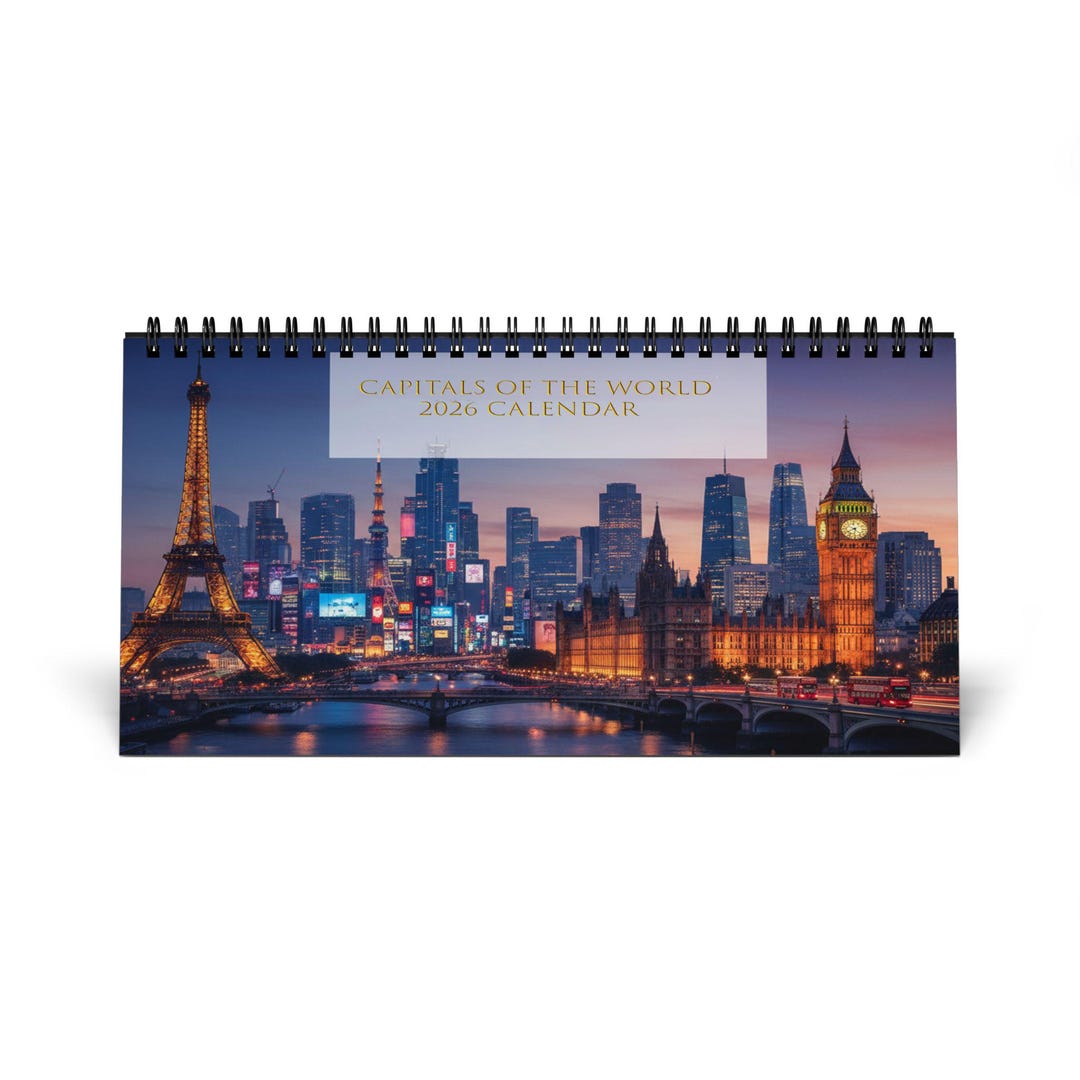 2026 Desktop Calendar - Capitals of the World, Home Office Decor ...