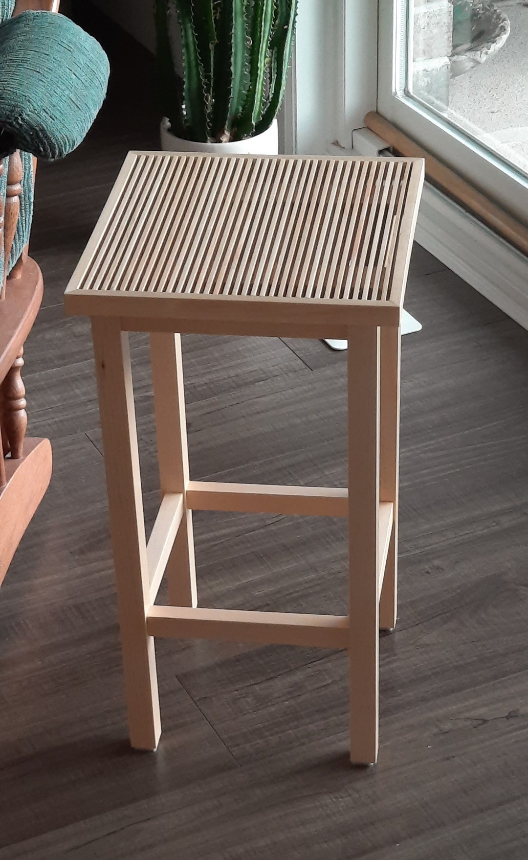 Slat Top Side Table / Plant Stand - Etsy
