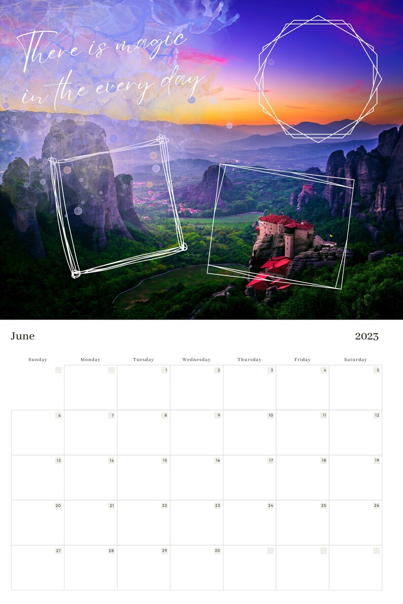 Vision Board 2024 Wall Calendar Sunday Start Sunday Through Saturday ...