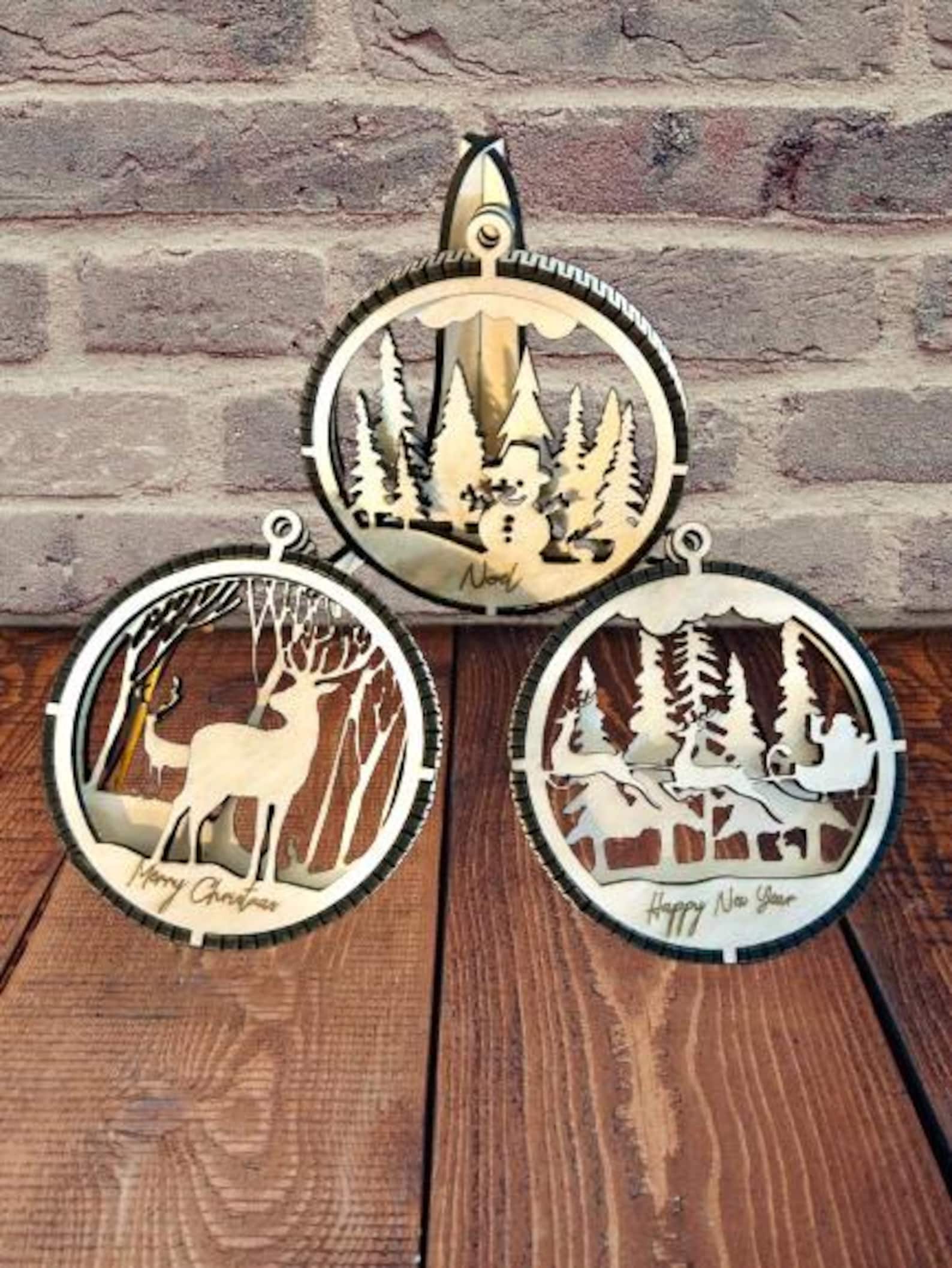 Set of 3 Layerd Christmas Ornaments - Etsy