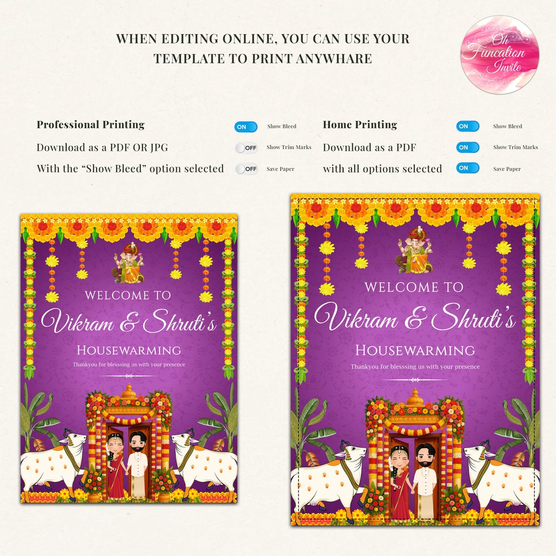 Editable Housewarming Welcome Sign Indian Graha Pravesh Welcome Board ...