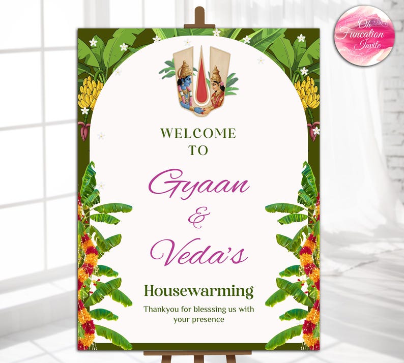 Indian Housewarming Welcome Sign , Griha Pravesh Gruhapravesam Ceremony ...