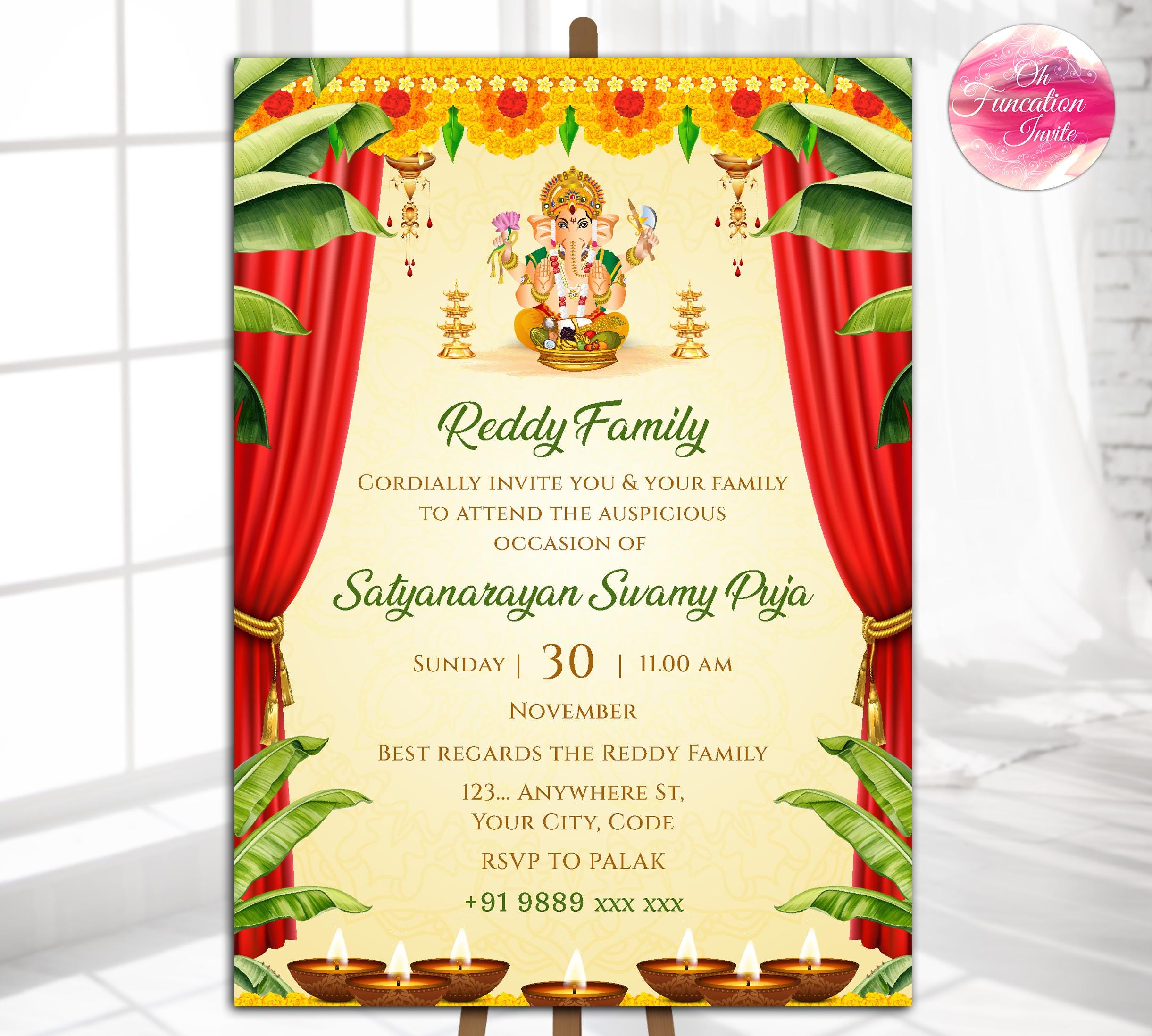 Gruhapravesam Invite as Tamil Housewarming Invite Telugu, Digital ...