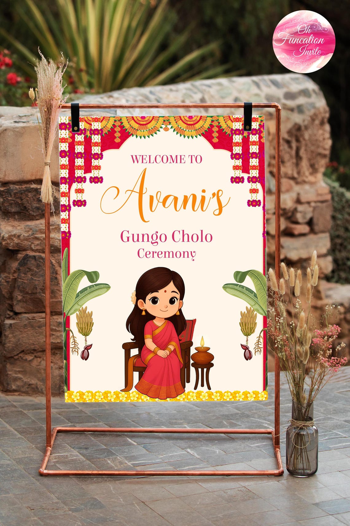 Gunyo Cholo Invitation, Nepali Half Saree Function Sign, Gunyo Choli ...