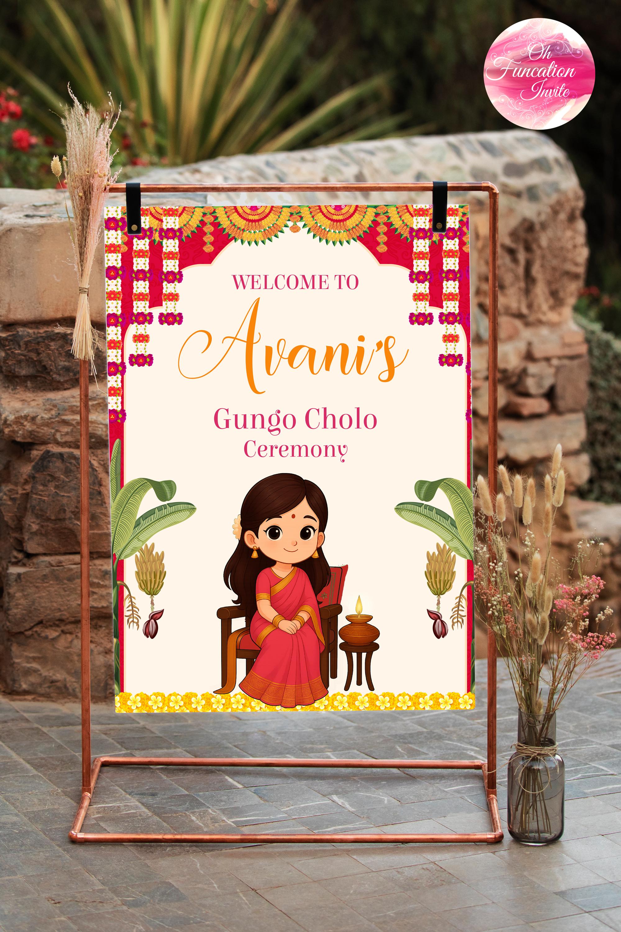 Gunyo Cholo Invitation, Nepali Half Saree Function Sign, Gunyo Choli ...