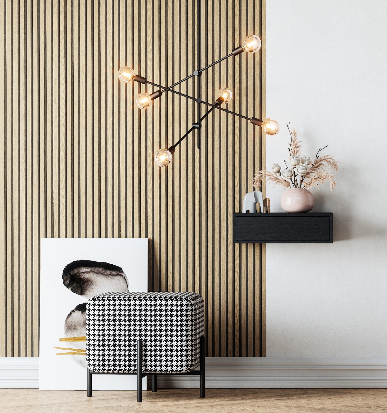 NEWROOM Wallpaper Brown Non-woven Wallpaper Wood Wood Wallpaper Skandi ...