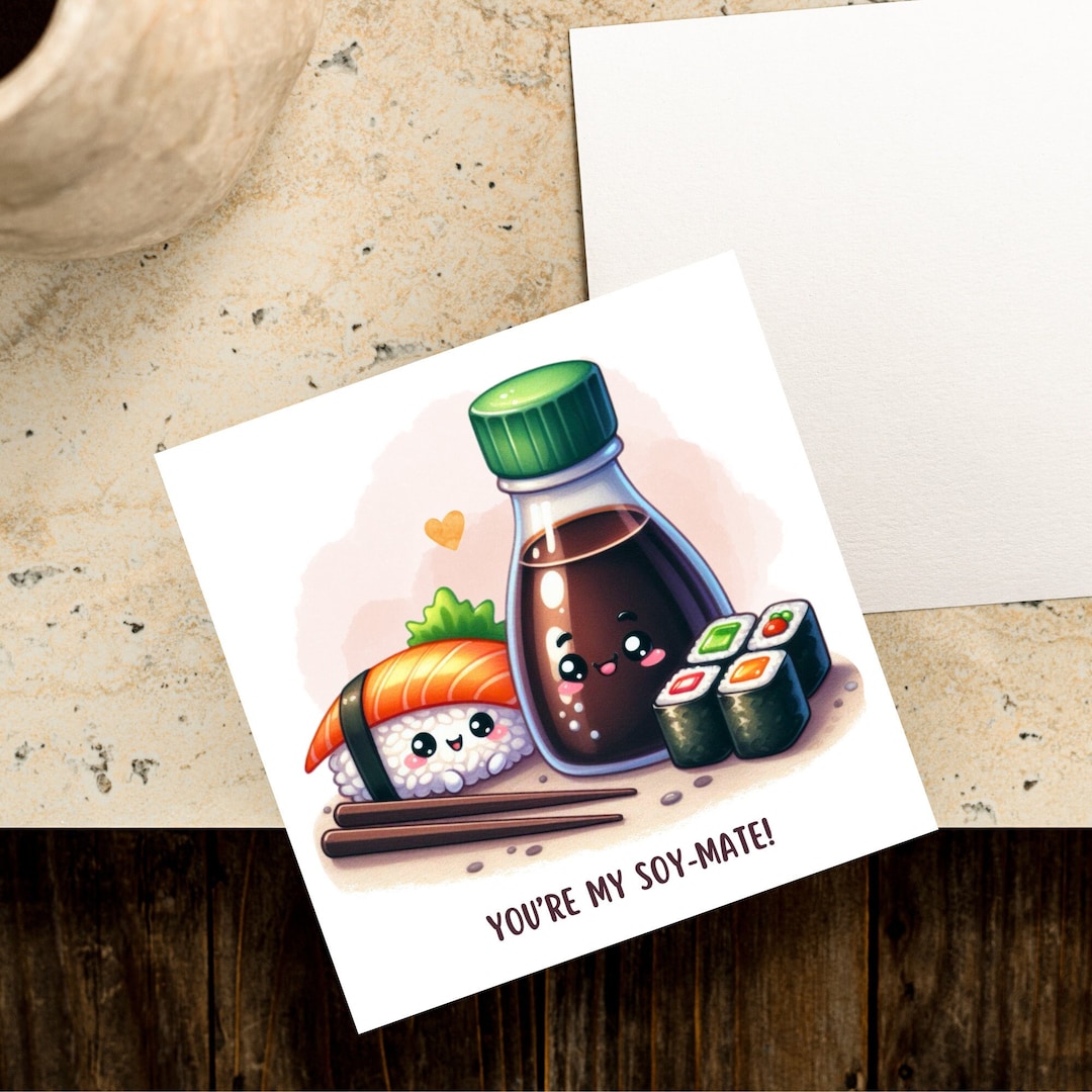 Gloss You're My Soy-mate Card Sushi BFF Kawaii Japan Anniversary ...