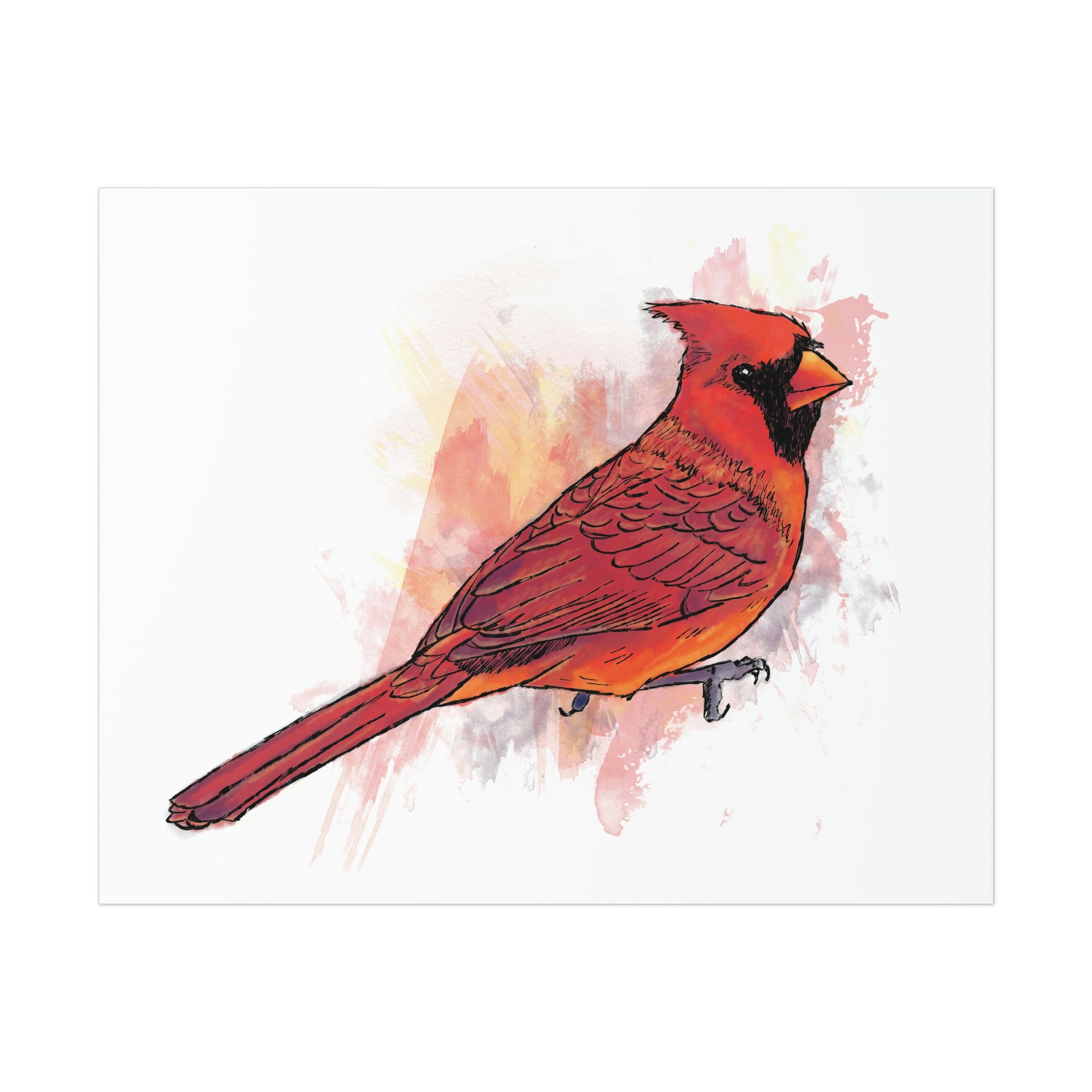 Watercolor Cardinal Bird Art Print - Etsy