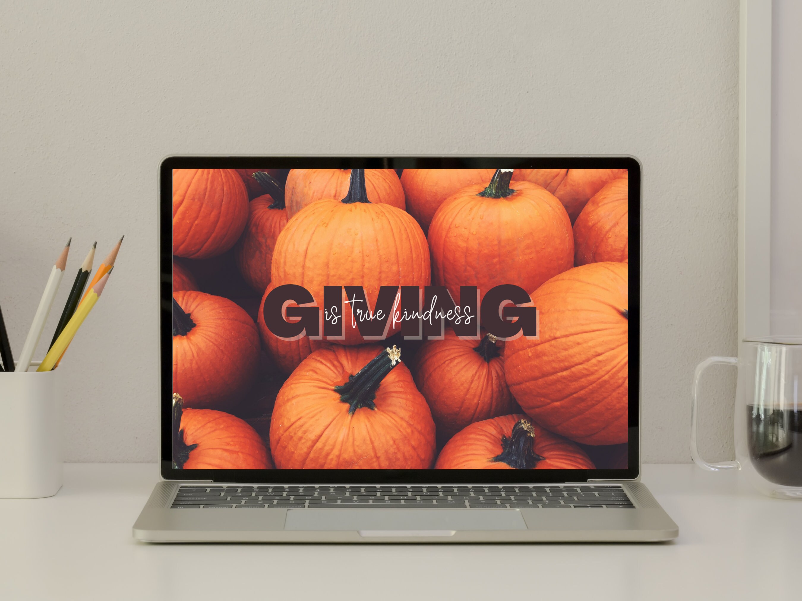 Thanksgiving Desktop Wallpaper | Pumpkin Holiday Background - Etsy