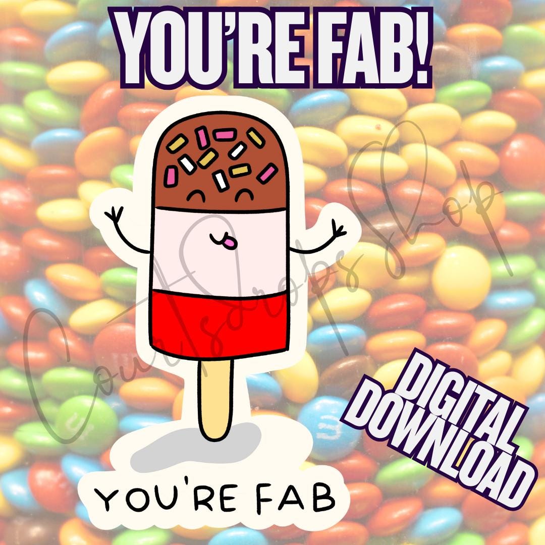 You’re Fab Digital Download | Cute Ice Cream Illustration | Positive ...