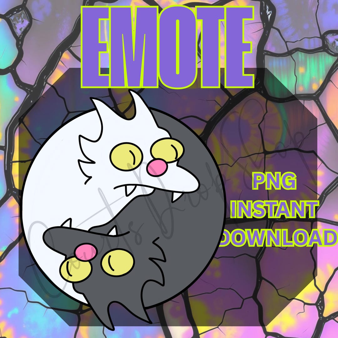 Yin Yang Cat Emote: Kawaii Twitch Discord Emoji (digital Download) - Etsy