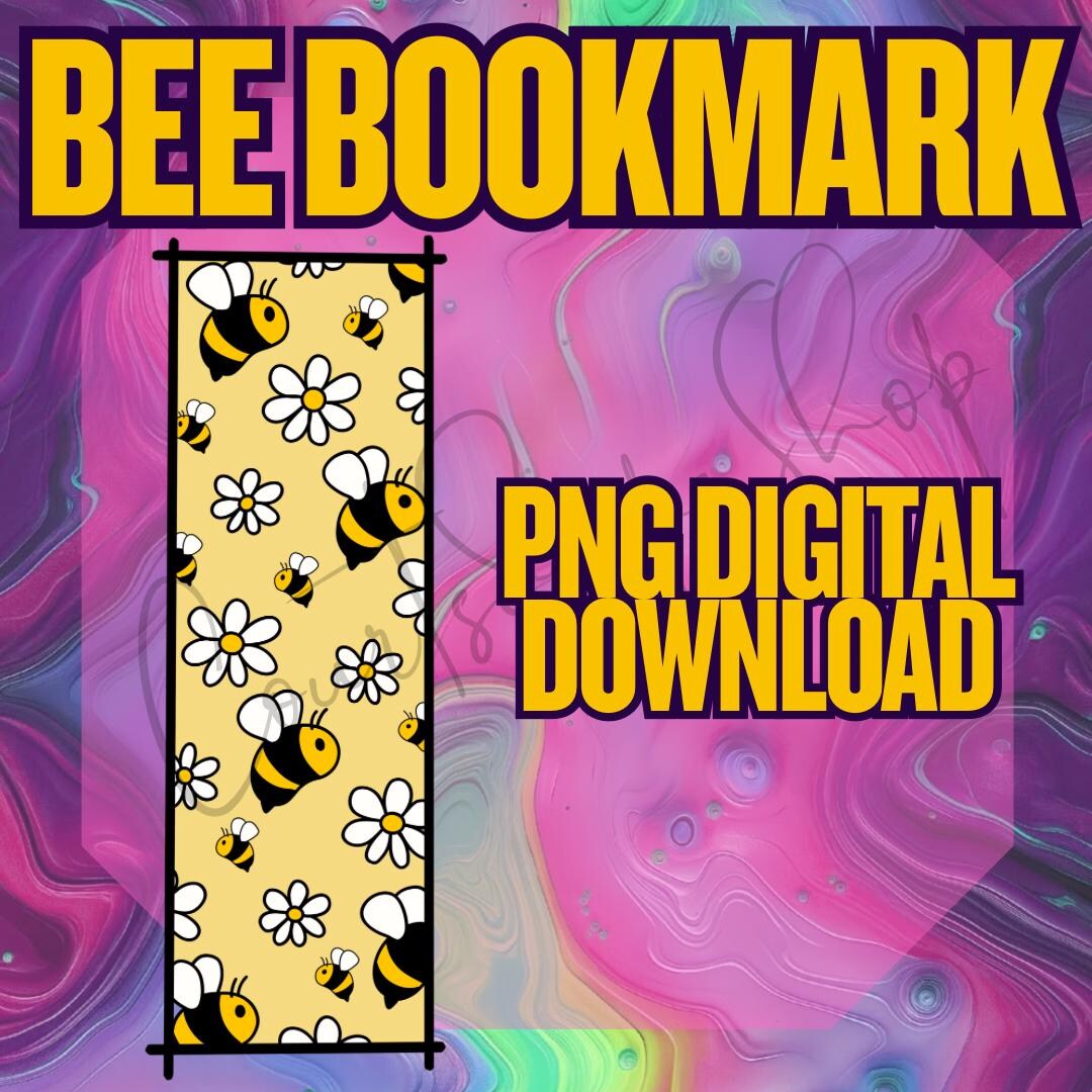 Bee Bookmark PNG | Cute Daisy Honeybee Clipart (digital Download) - Etsy