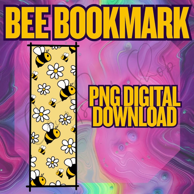 Bee Bookmark PNG | Cute Daisy Honeybee Clipart (digital Download) - Etsy