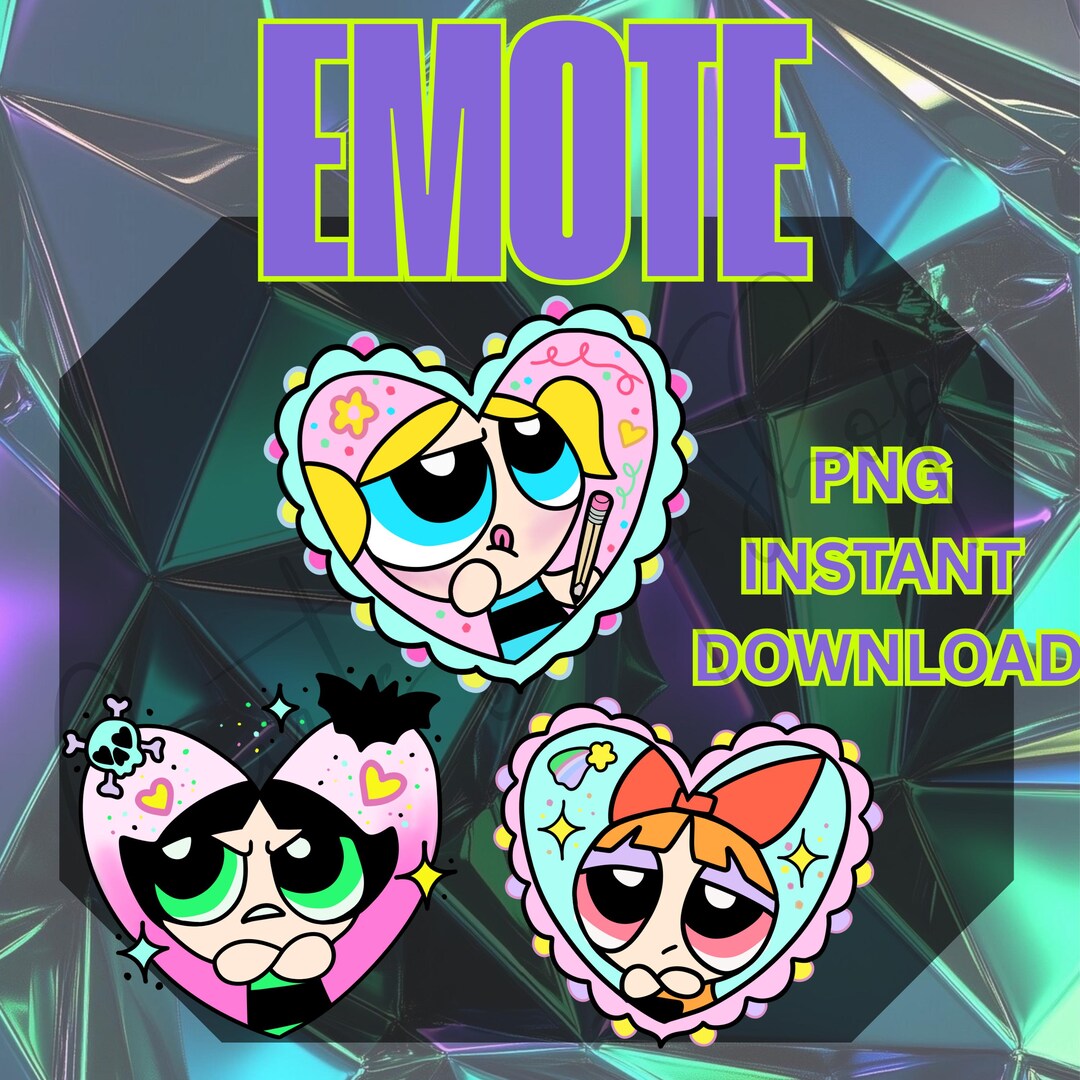 Powerpuff Girls Heart Emotes: Twitch/discord PNG Bundle (instant ...