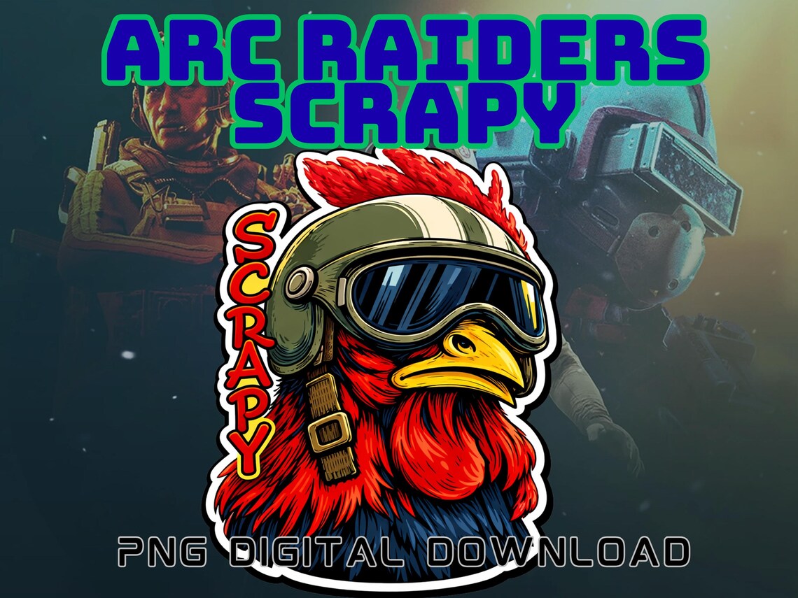 Arc Raiders Scrappy Sticker | Chicken Soldier Gamer PNG | Funny Gaming ...