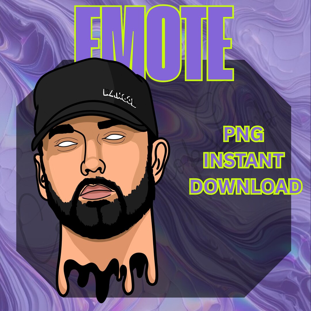 Eminem Inspired Drippy Cartoon Emote: Hip Hop Rap Portrait (PNG ...