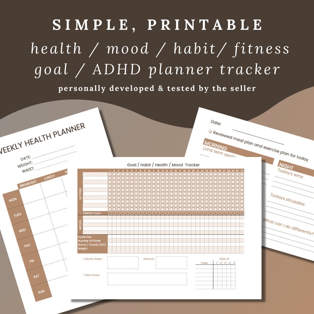 Simple ADHD Planner | Mood Tracker | Health Tracker | Habit Tracker ...