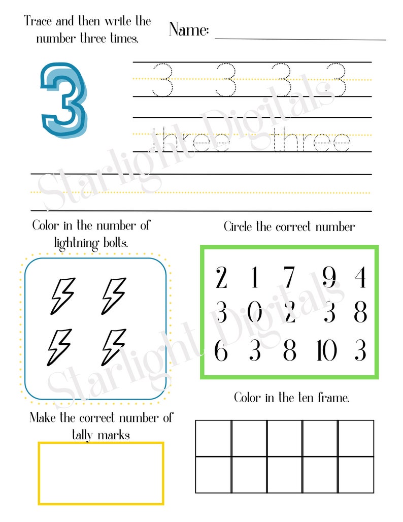 Preschool/kindergarten Number Practice, Home School Worksheets, Writing ...