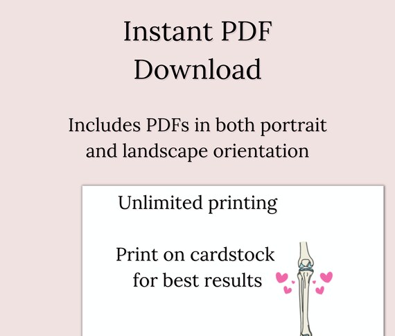 Paper Greeting Cards Portrait and Landscape Digital Download Tibia-nest ...