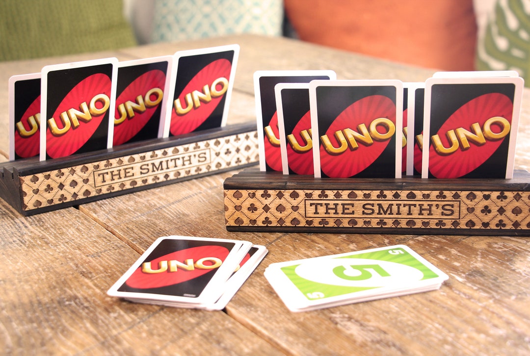 Personalized Playing Card Holder Racks for Canasta. Set of 2 Wooden ...