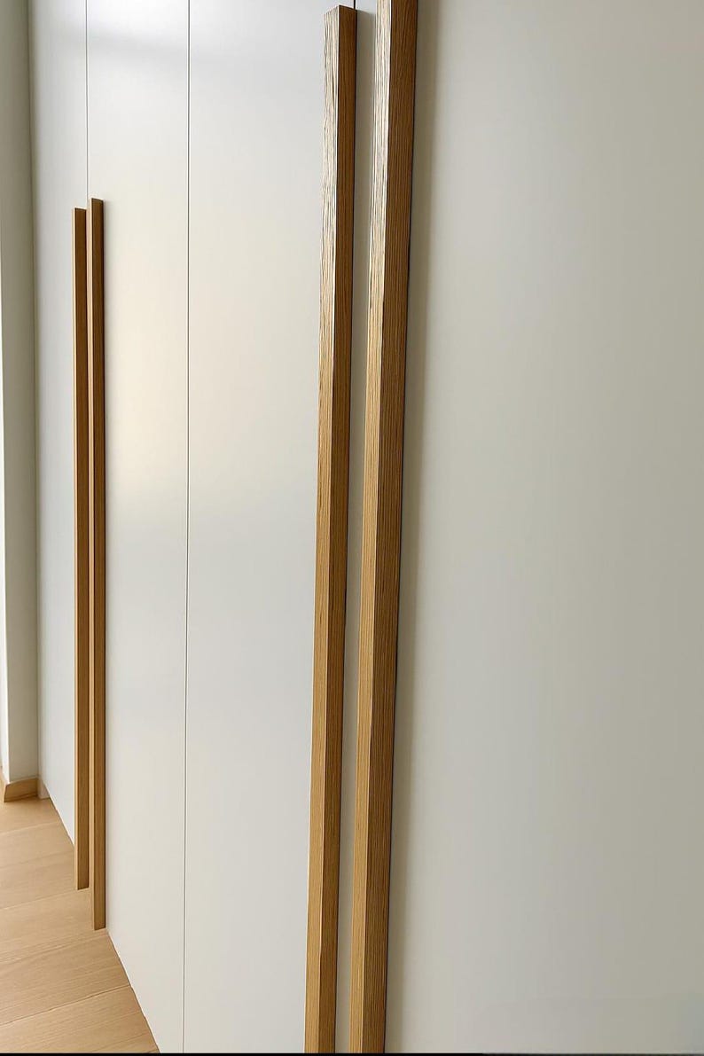 Solid Oak Wardrobe Handles ( 90-120cm ) - Minimalist IKEA Pax Cabinet ...
