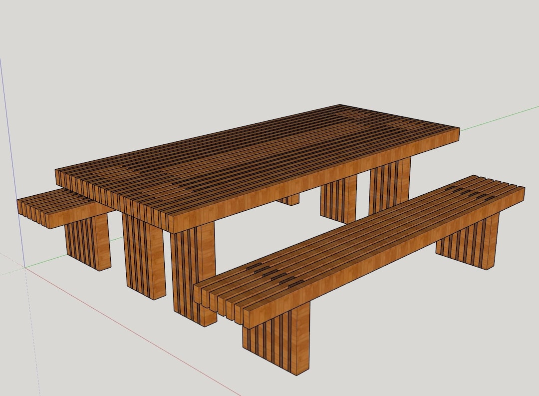 Outdoor Table and Bench (cutlist and Sketchup Model) - Etsy