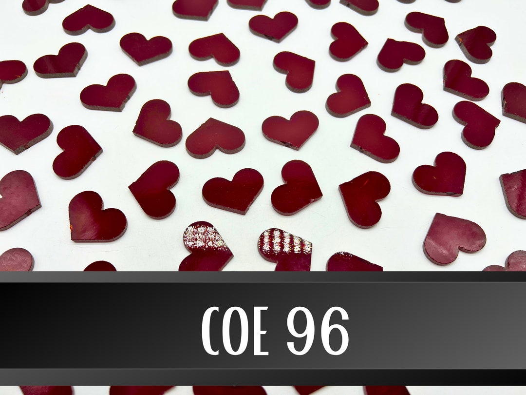 COE96 22mm Ruby Red Cathedral Waterjet Cut Hearts 3 Pack - Etsy