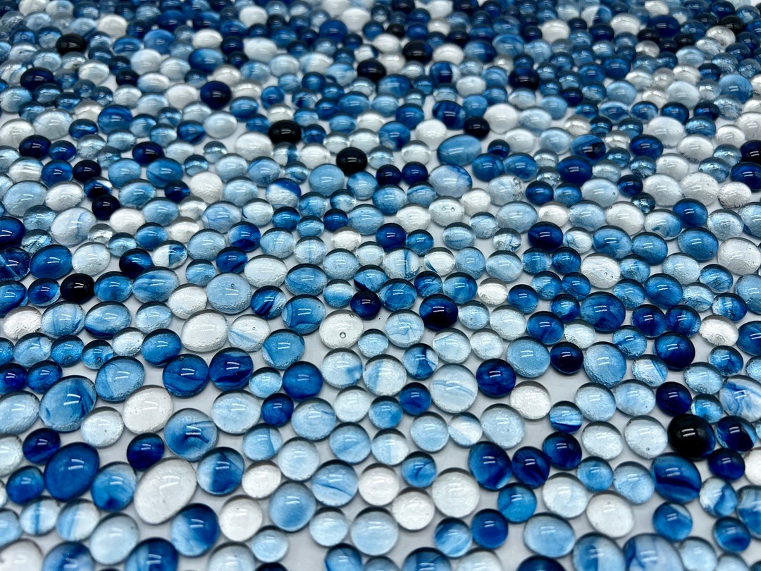 COE90 "water Drops" Dots for Fused Glass Art Projects (aventurine Blue ...