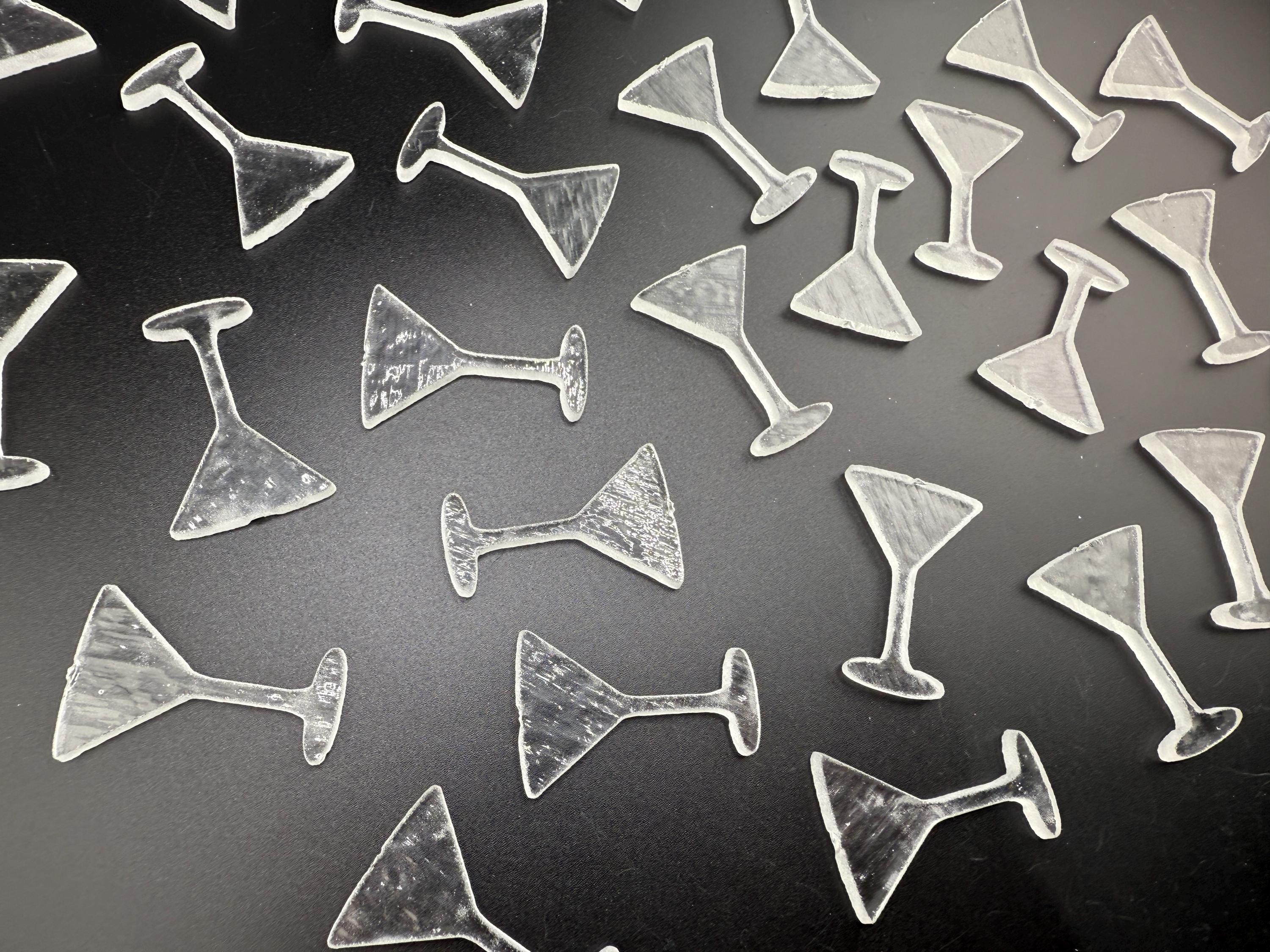 COE90 Waterjet Pre Cut 39mm Martini Glass Set for Fused Glass Projects ...