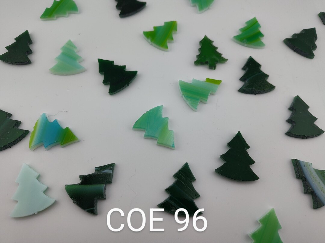 COE96 MINI Christmas Tree Set Cut on 3mm Fusible Art Glass! 4 Pack ...