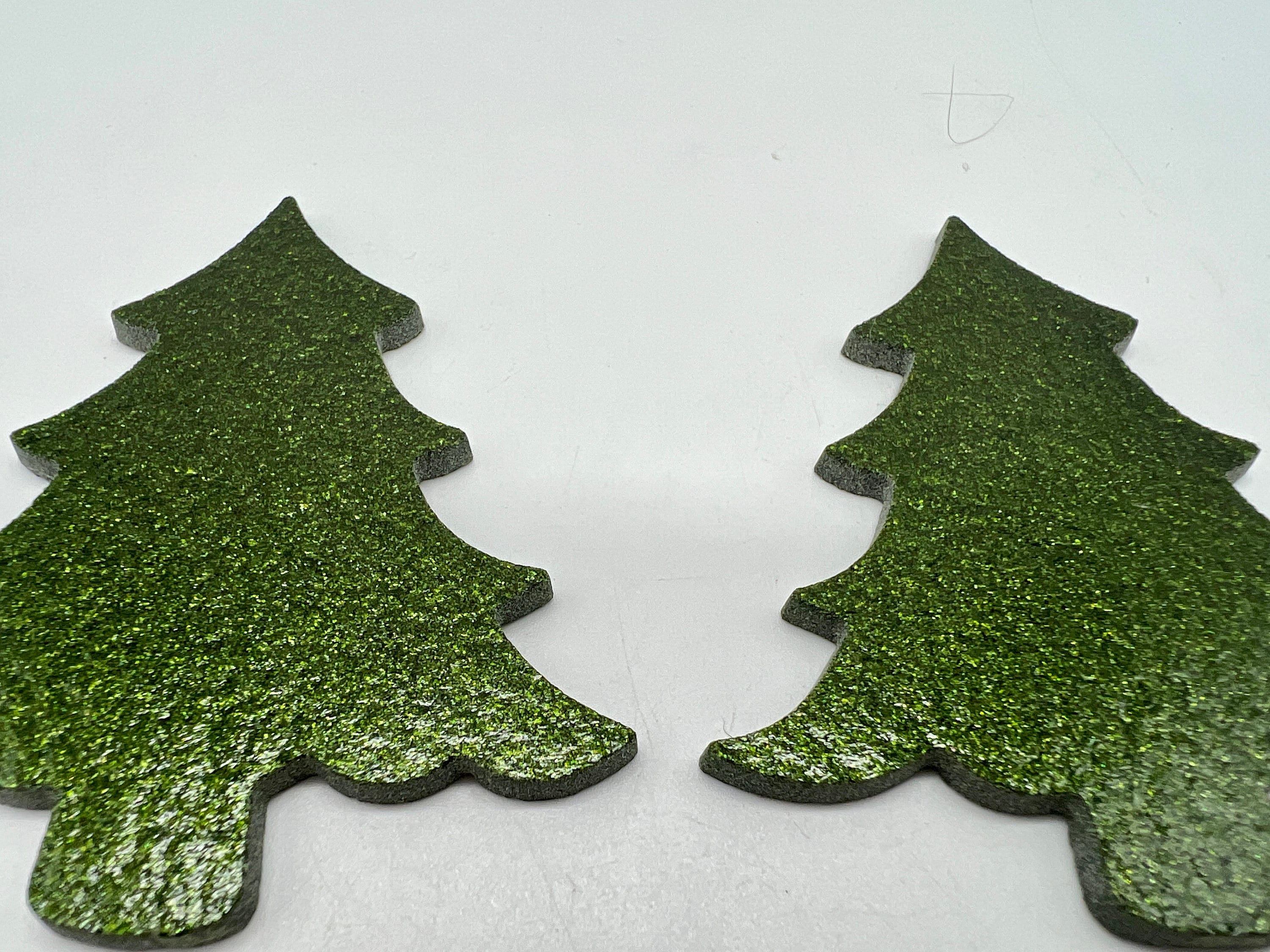 COE90 Christmas Tree Cut on 3mm Aventurine Green Fusible Art Glass! 2 ...