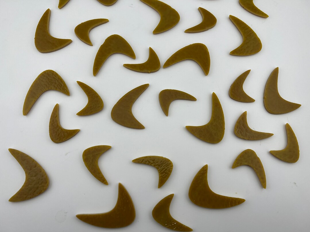 COE90, Waterjet Cut Retro Boomerang Set Cut on 3mm Golden Green Fusible ...
