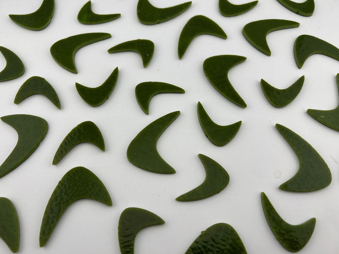 COE90, Waterjet Cut Retro Boomerang Set Cut on 3mm Avocado Green ...